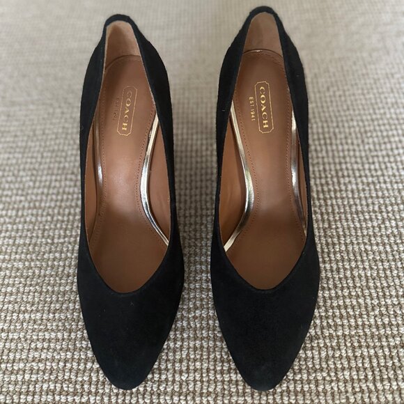 Coach | Shoes | Coach Black Suede Pumps Size 85 | Poshmark